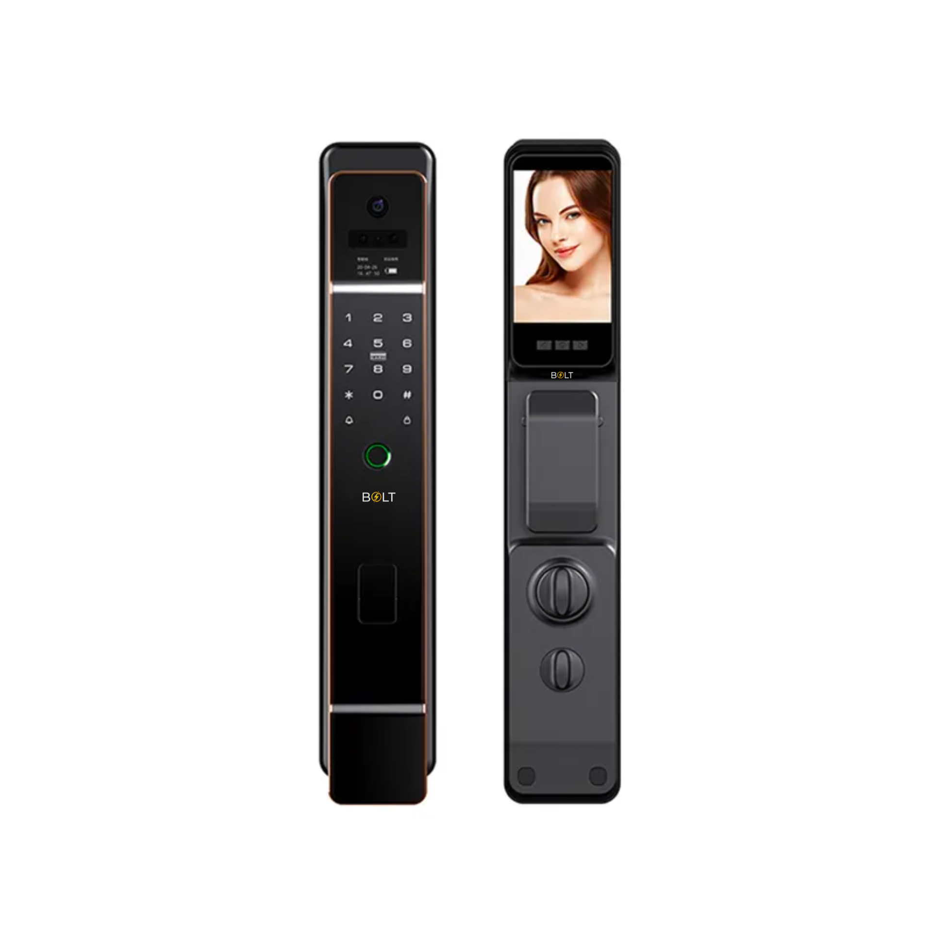 BOLT SHIELD Smart Door Lock with 3D Face Unlock, Live Intercom, Camera ...