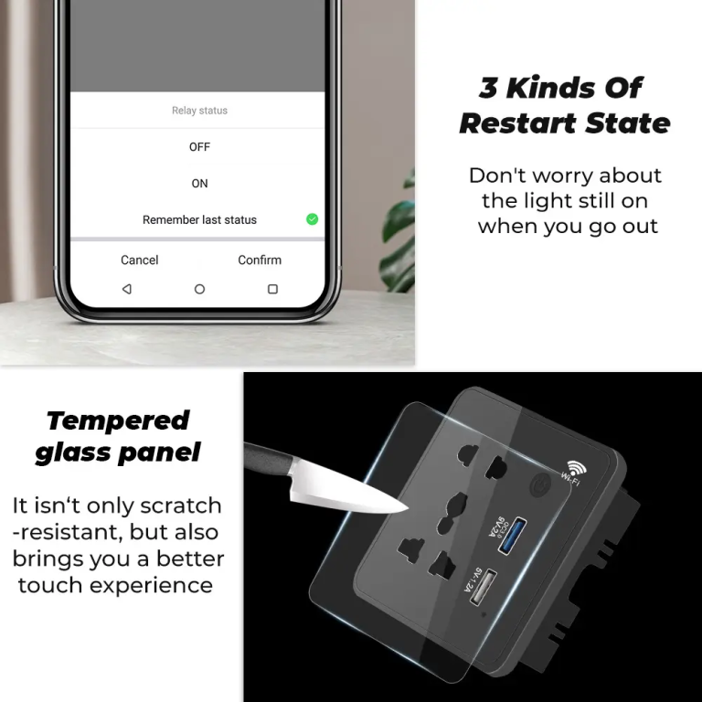 BOLT Smart Socket 5-Pin Touch WiFi with USB Port – Bolt Smart